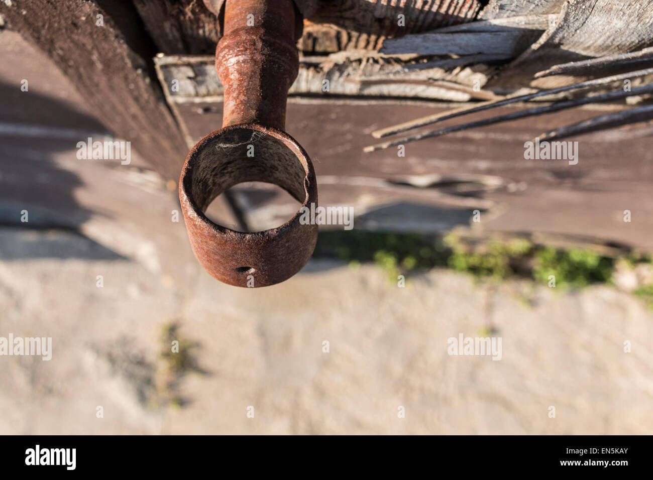 Lost Door Handle Damaged Old House Closeup From Above Bright Light ...