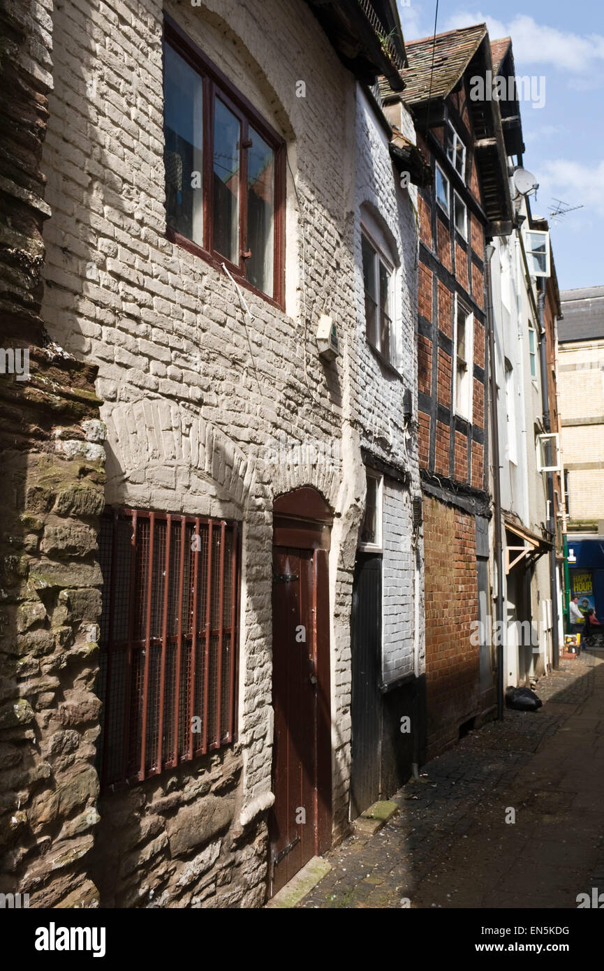 Medieval Butchers Row in town of Leominster Herefordshire England UK ...