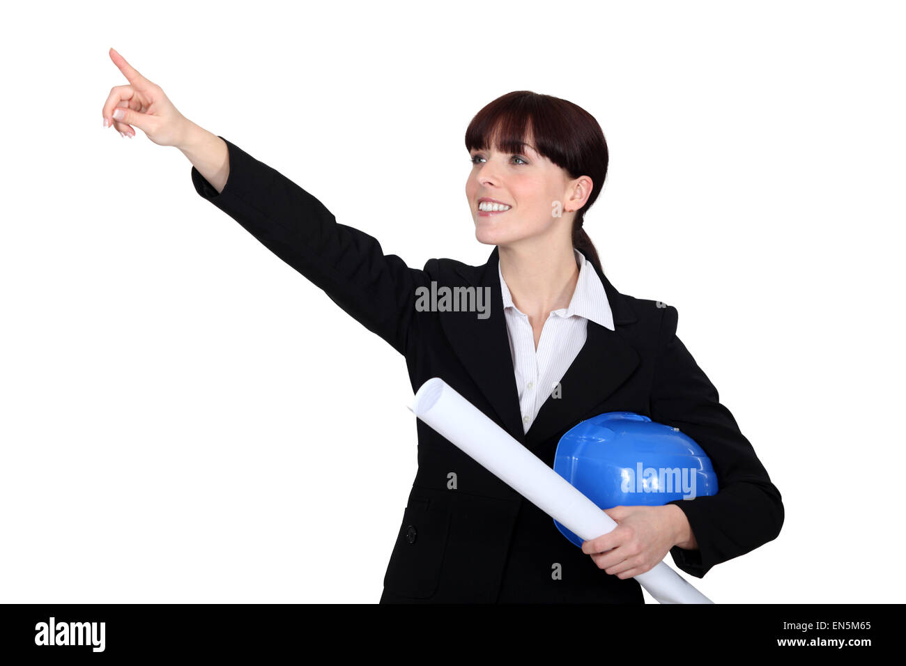 Female architect pointing Stock Photo - Alamy