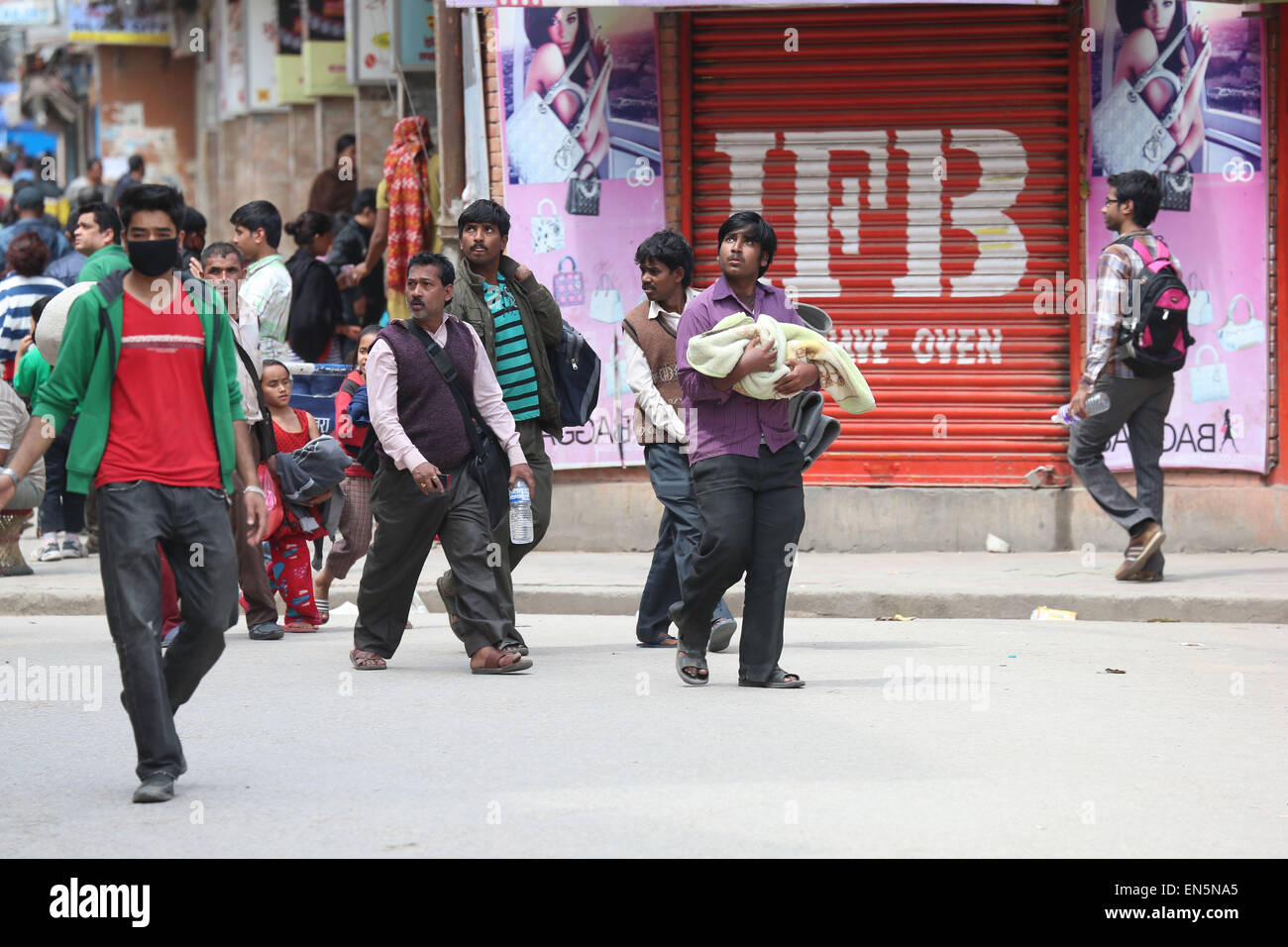 Kathmandu, Nepal. 26th Apr, 2015. Many people are now homeless and ...