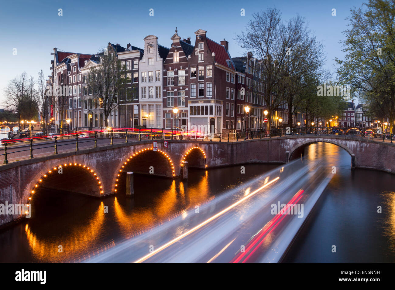 Leidsegracht at night, Amsterdam, Holland Stock Photo - Alamy