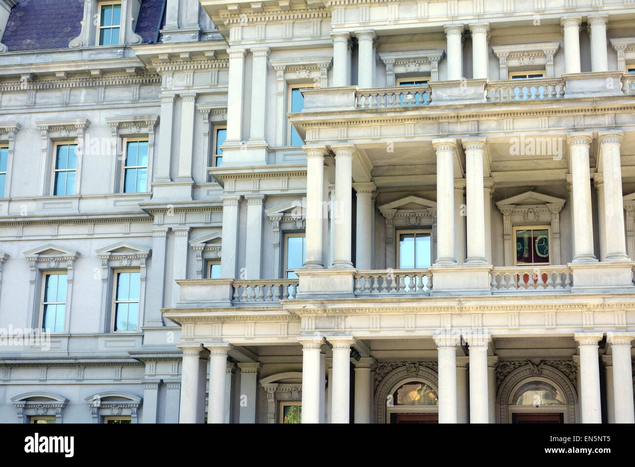 Architectural Details of the facade of the Eisenhower Executive Office ...