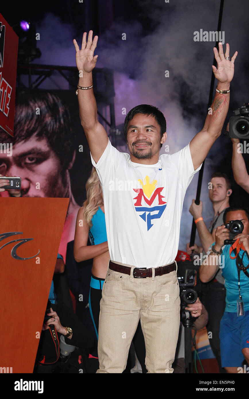 Las Vegas, Nevada, USA. 28th Apr, 2015. Boxer Manny Pacquiao attends a ...
