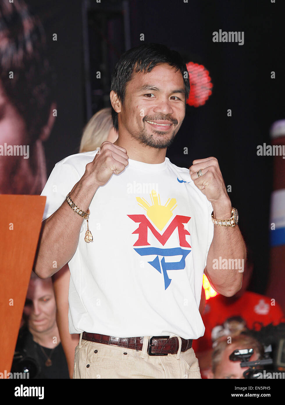 Las Vegas, Nevada, USA. 28th Apr, 2015. Boxer Manny Pacquiao attends a ...