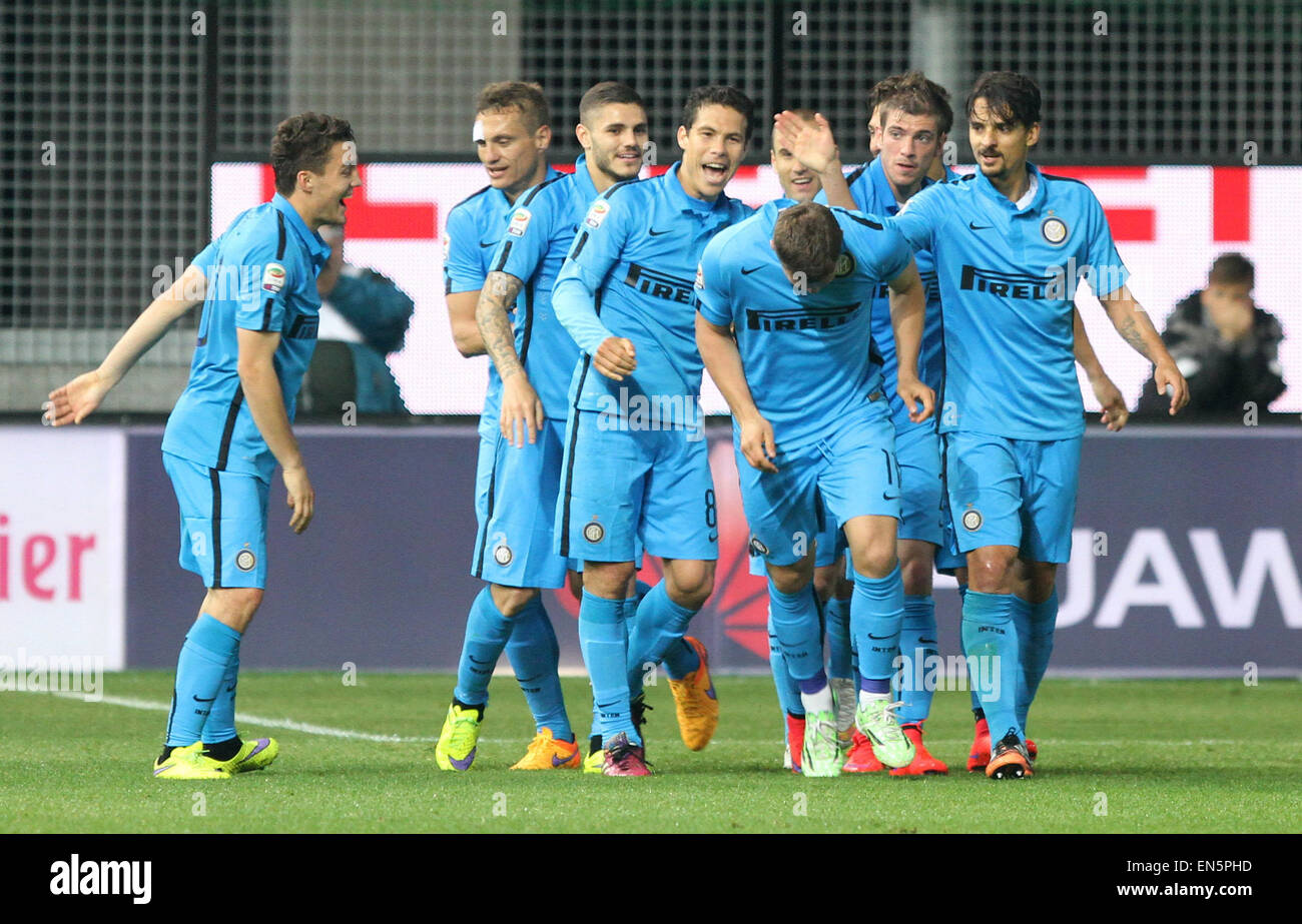 Udine, Italy. 28th April, 2015. Inter Milan's forward Lukas Podolski ...