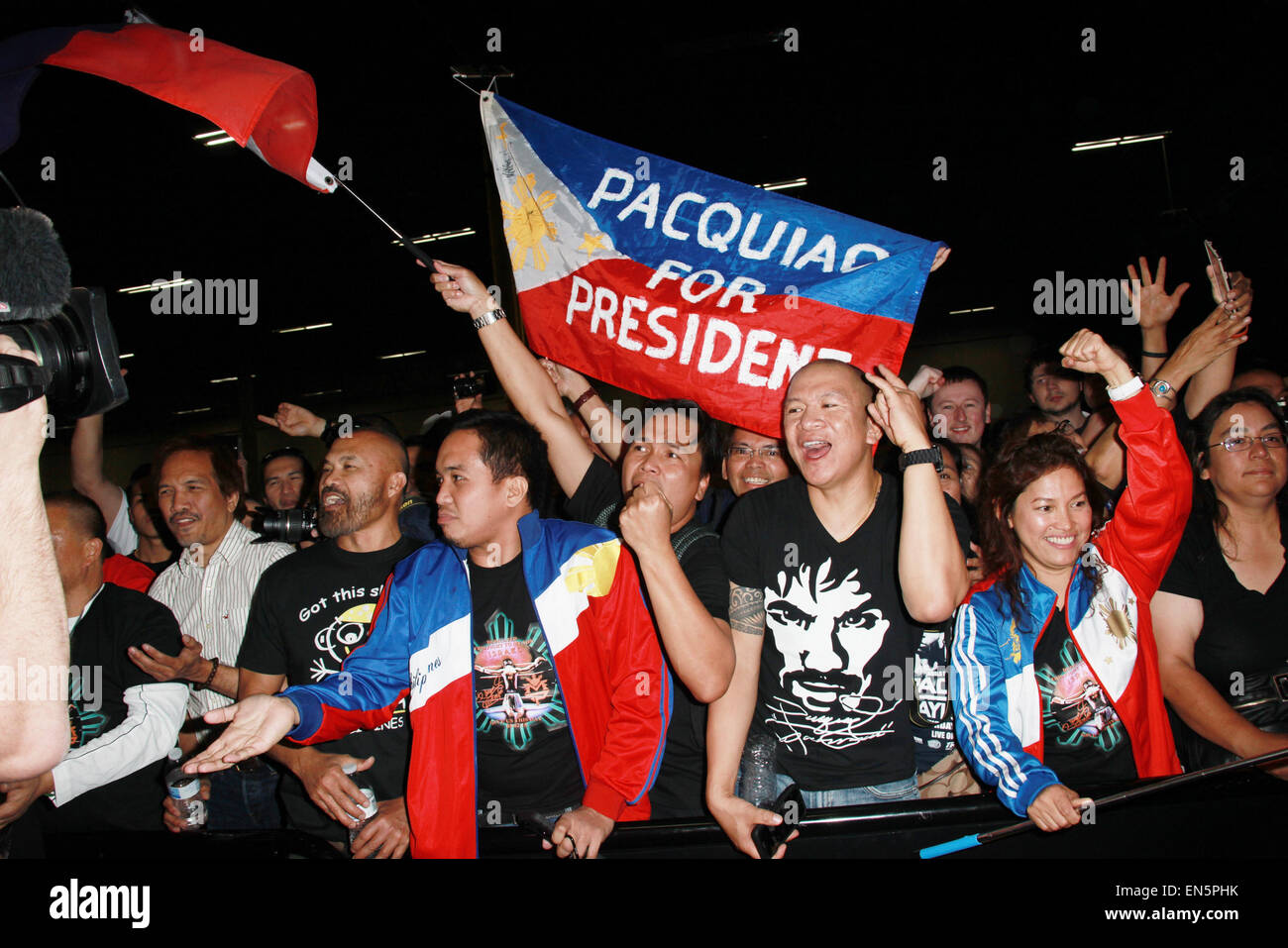 Las Vegas, Nevada, USA. 28th Apr, 2015. Boxer Manny Pacquiao's fans ...