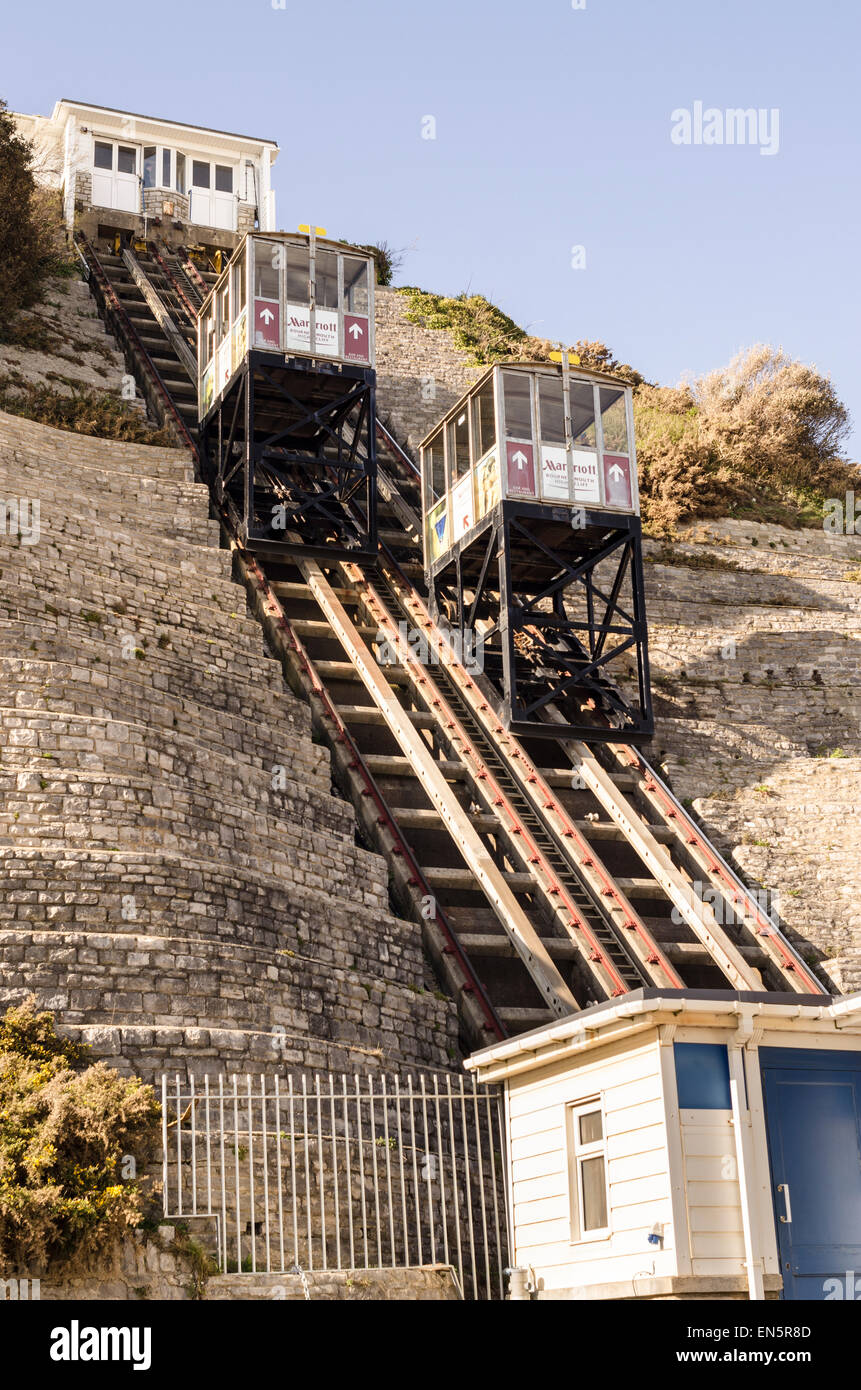 West Cliff Railway, West Cliff Lift, funicular railway Bournemouth UK ...