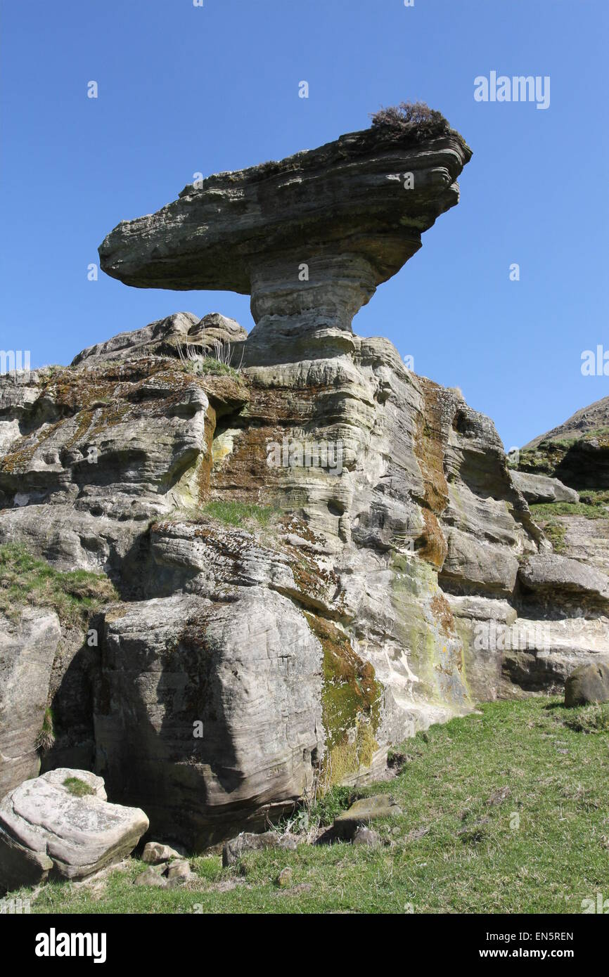 The Bunnet stone eroded sandstone Fife Scotland April 2015 Stock Photo ...