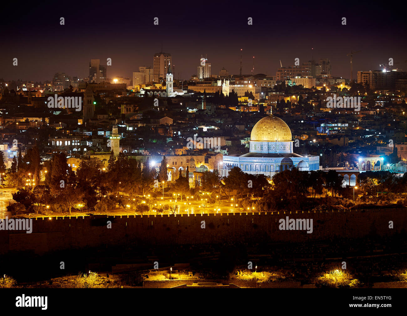 Jerusalem Lights at Night Stock Photo - Alamy