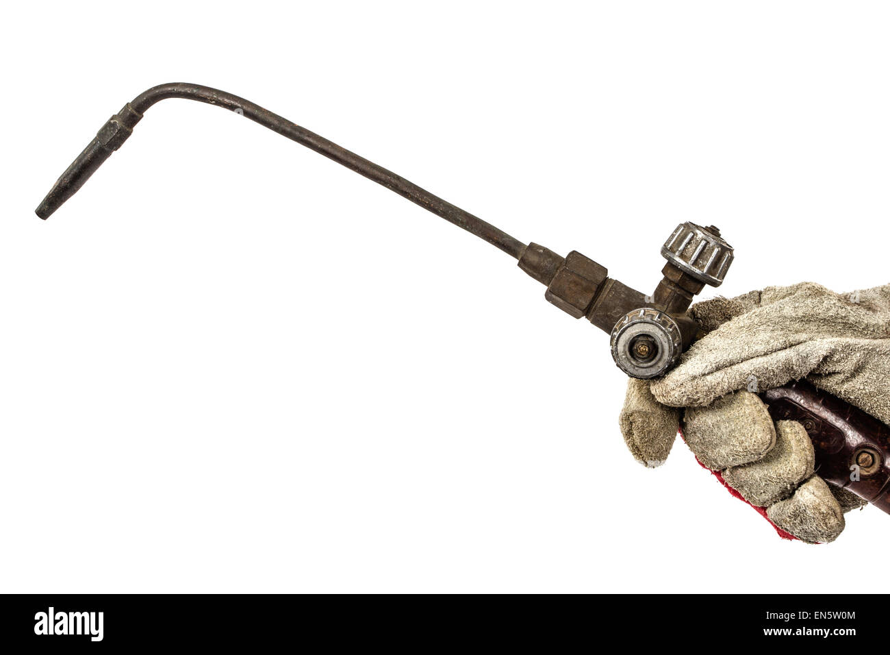 Welding torch in hand, isolated on white background Stock Photo - Alamy