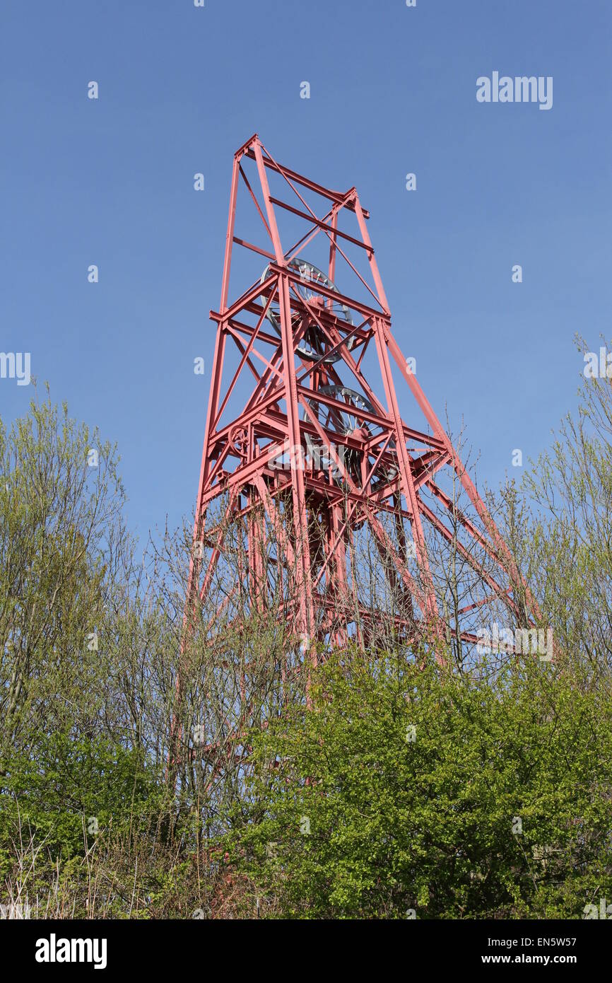 metal tower at disused Frances Colliery Fife Scotland April 2015 Stock ...