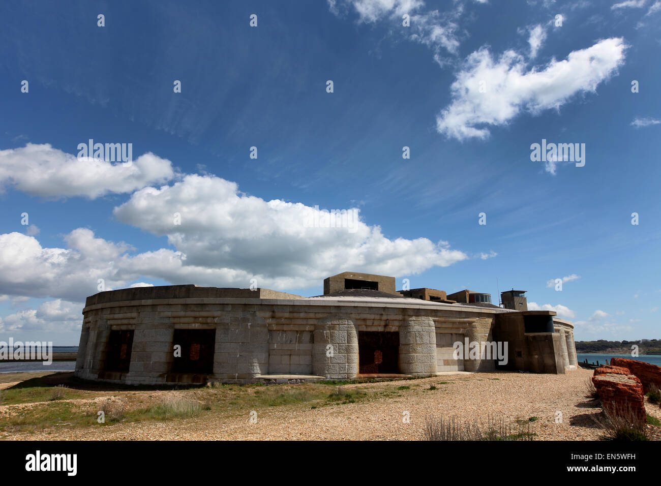 Hurst Castle on Hurst Spit near Keyhaven in the New Forest Hampshire UK ...