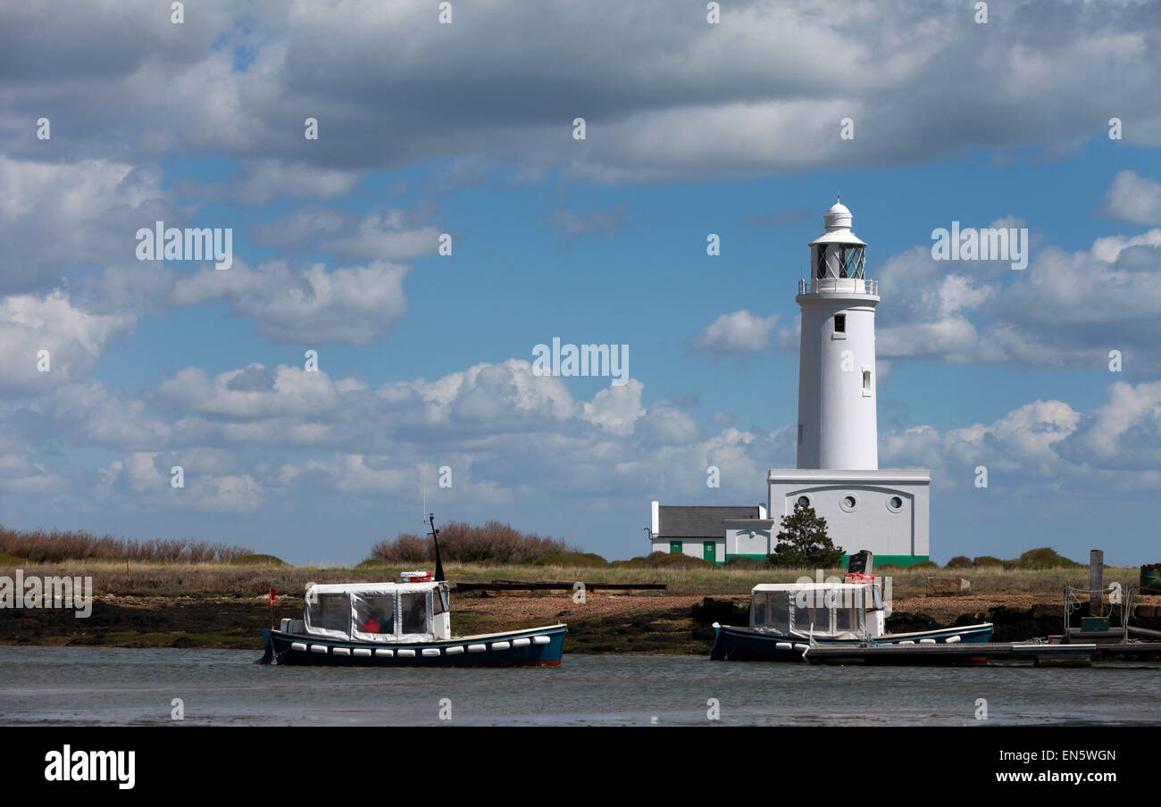 Hurst Ferry at Hurst Point with Lighthouse in the background at Hurst ...