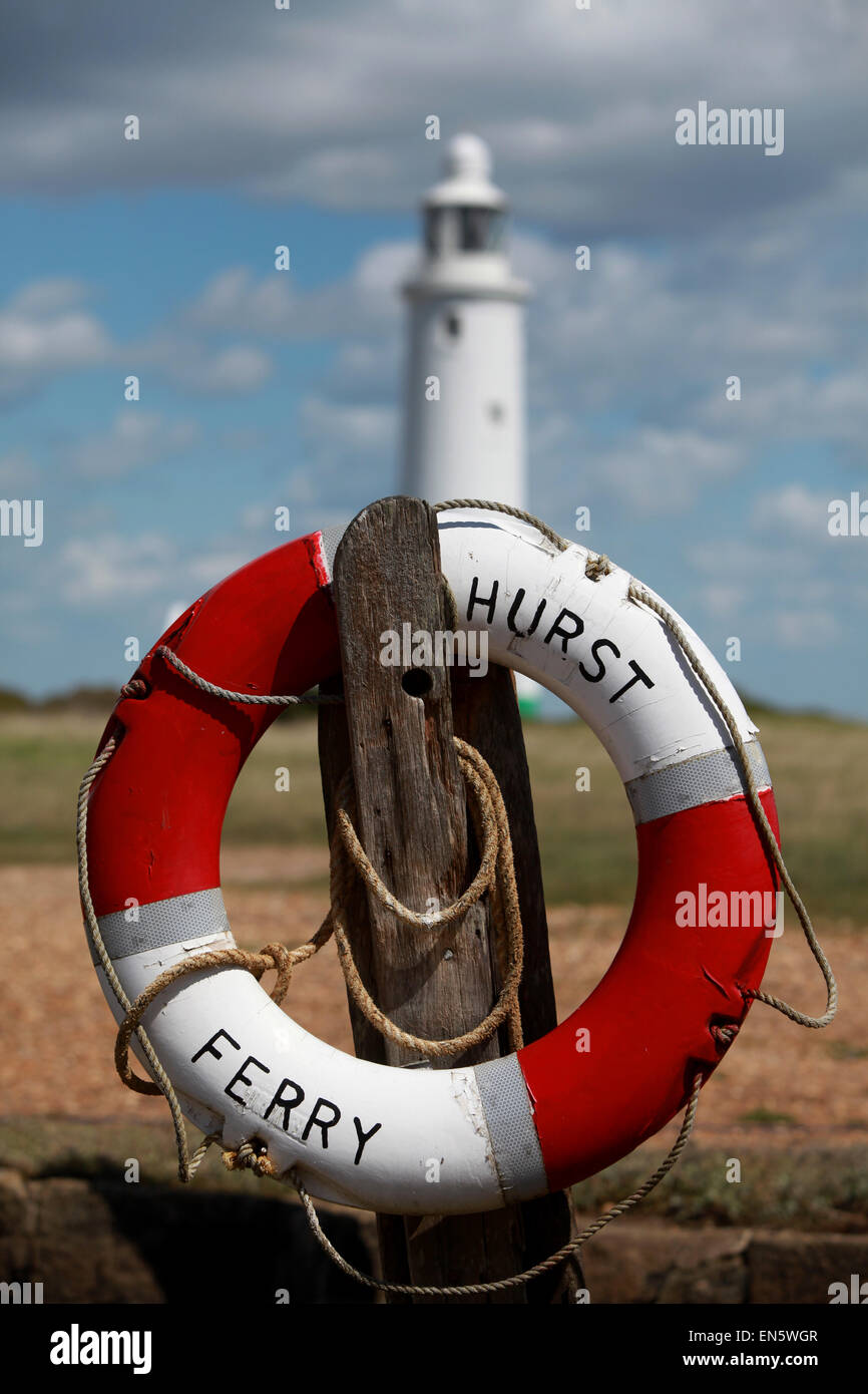 Hurst Ferry life ring with Hurst Point Lighthouse in the background at ...