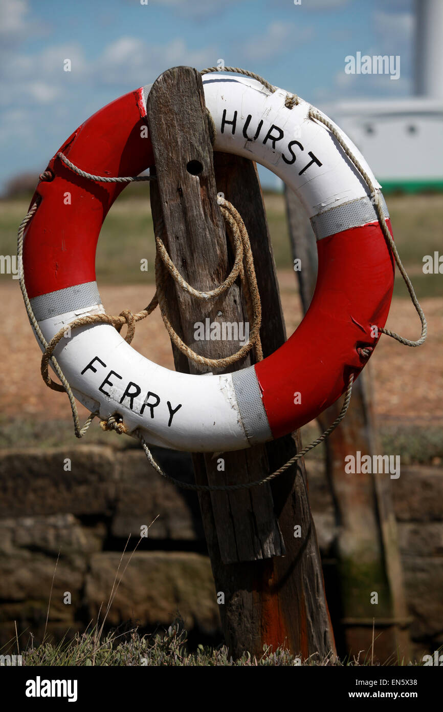 Hurst Ferry life ring with Hurst Point Lighthouse in the background at ...