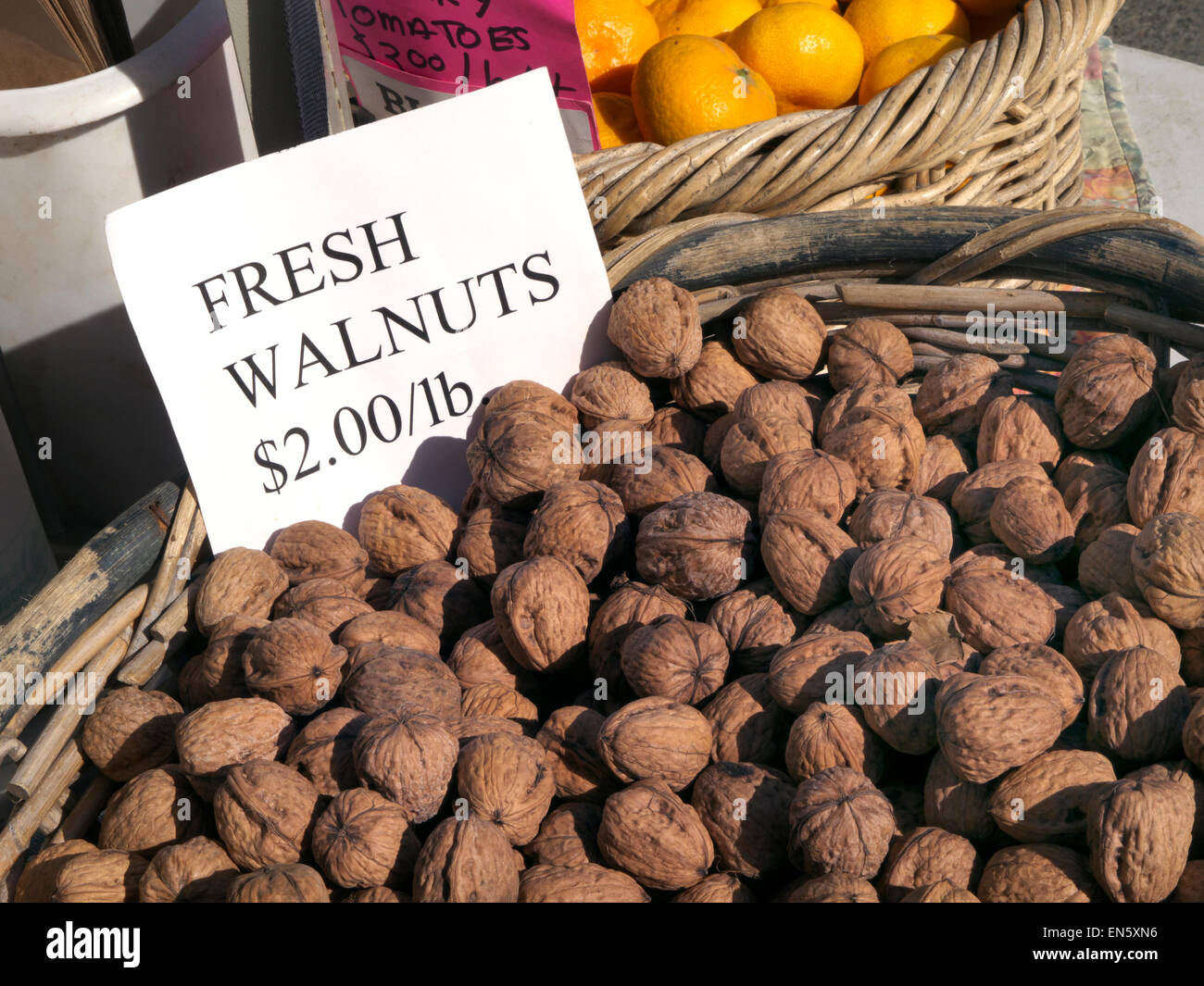 Farmers Market walnuts in shell for sale at $2 /lb on Embarcadero Ferry ...