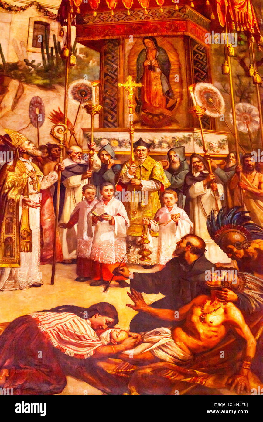 First Miracle Painting Old Basilica Shrine of Guadalupe Mexico City ...