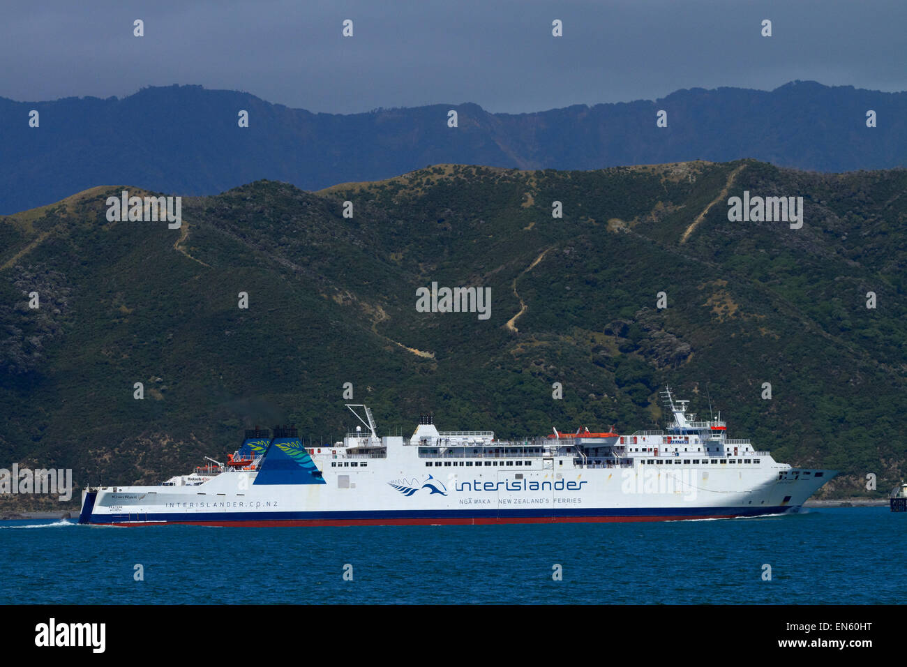 Interislander ferry Aratere, Wellington Harbour, Wellington, North ... Interislander ferry Aratere, Wellington Harbour, Wellington, North ...
