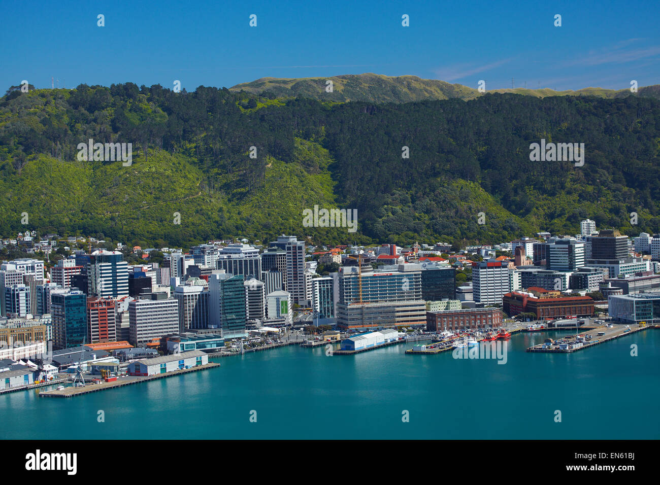 Wellington CBD, waterfront, and Te Ahumairangi Hill (Tinakori Hill ...