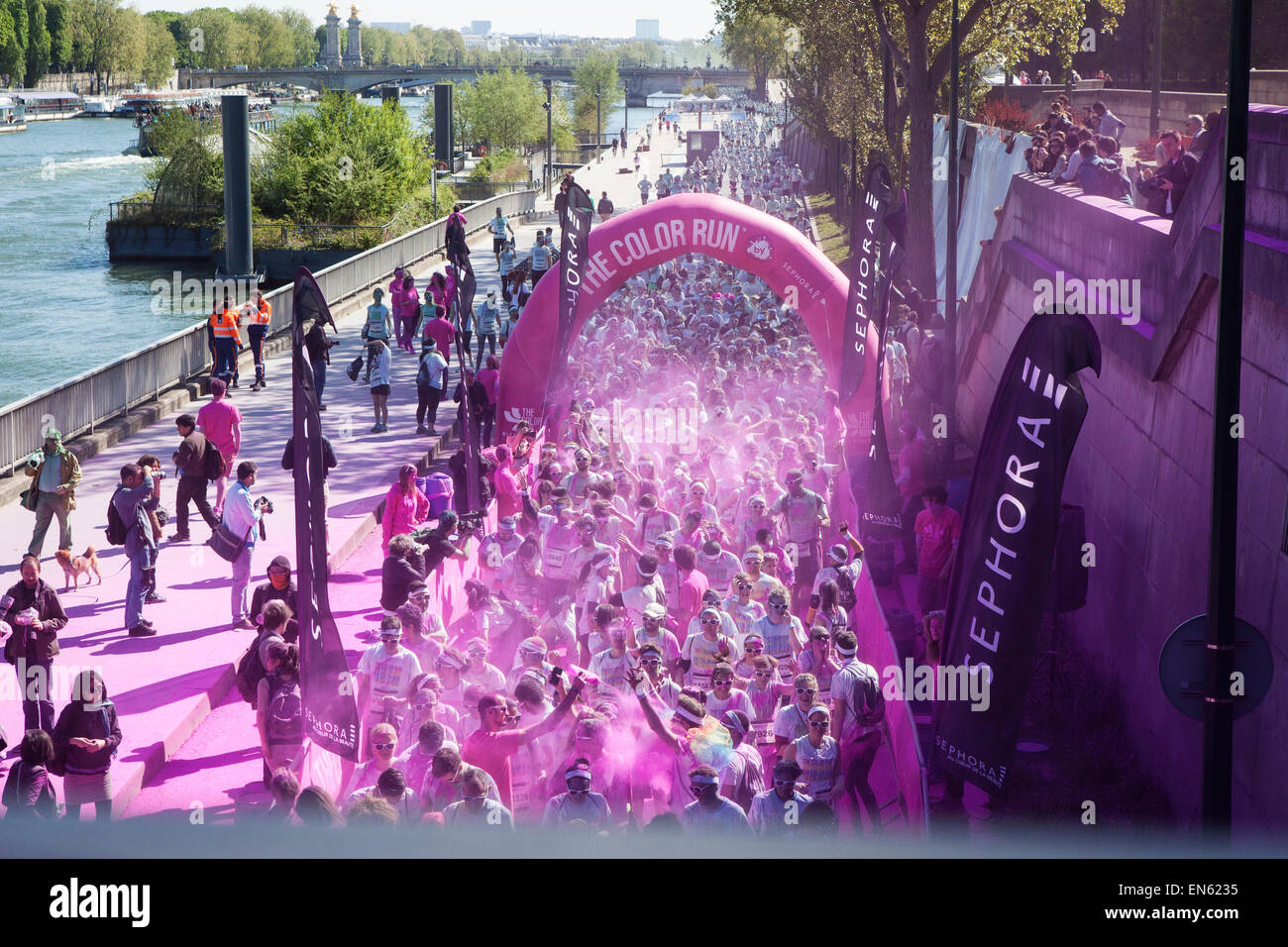 Color Run in Paris, France Stock Photo - Alamy