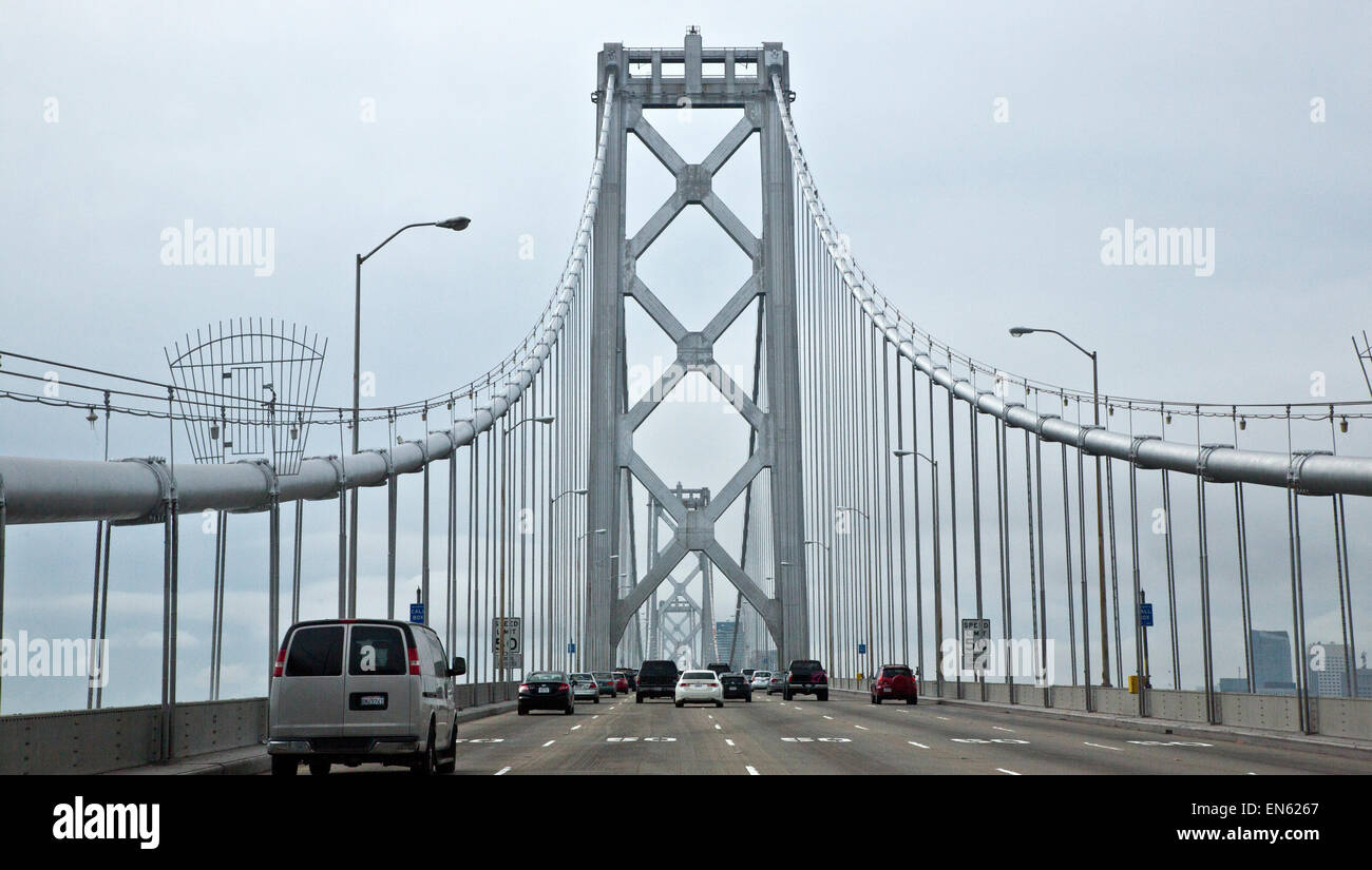 Crossing the Bay Bridge into San Francisco Stock Photo - Alamy