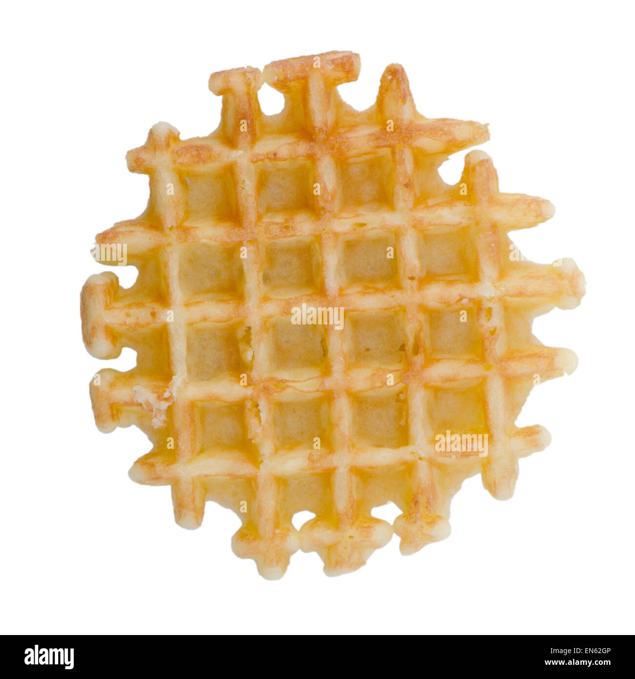 Crisp waffle isolated on white background Stock Photo - Alamy