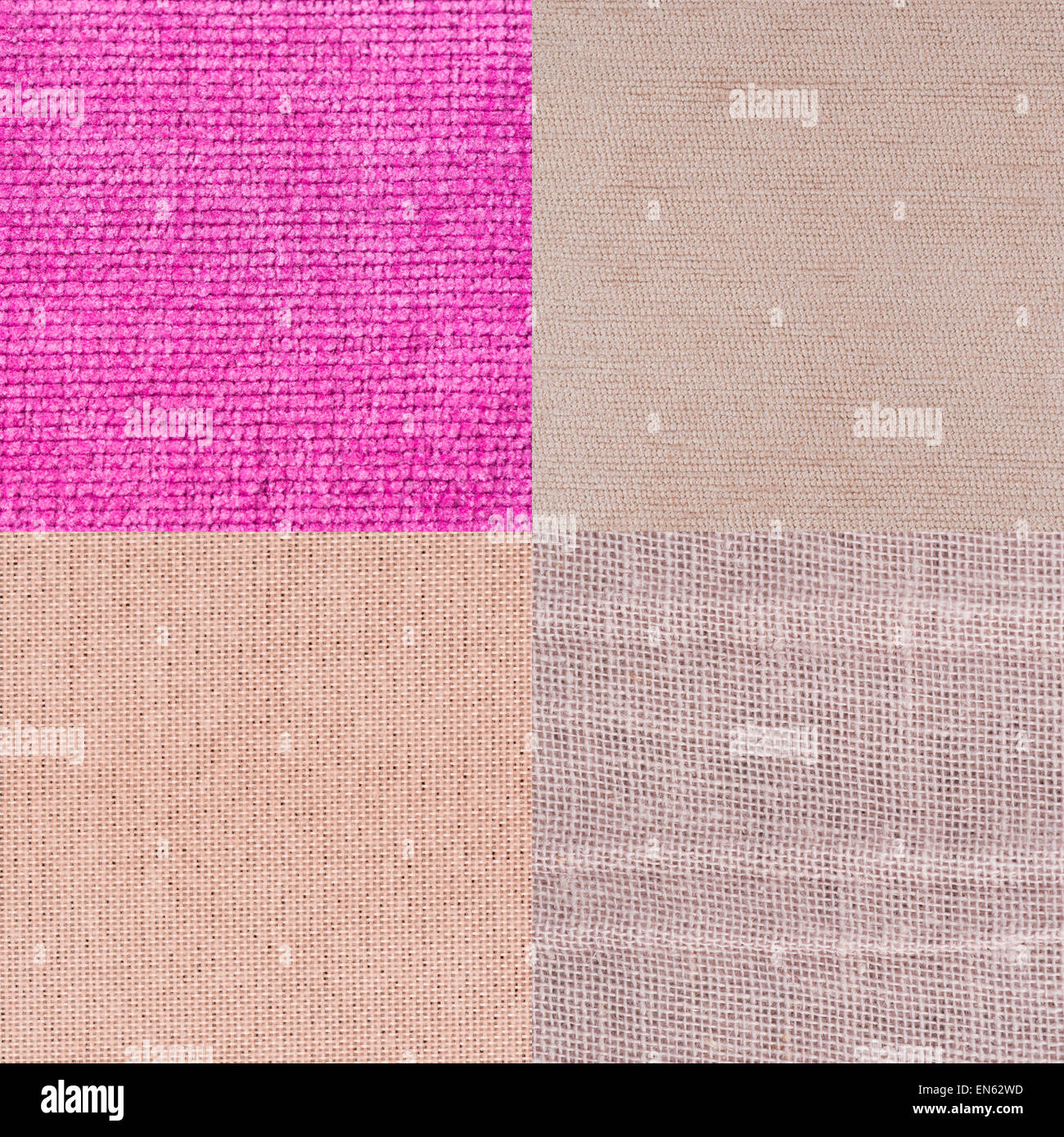 Set of pink fabric samples, texture background Stock Photo - Alamy