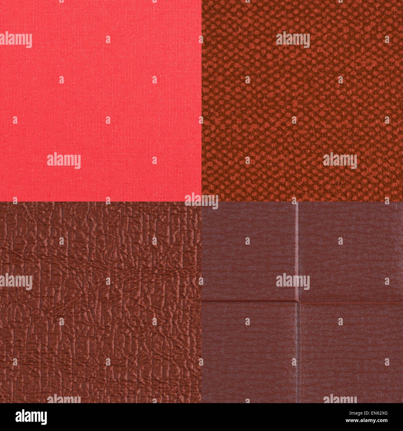 Set of red vinyl samples, texture background Stock Photo - Alamy