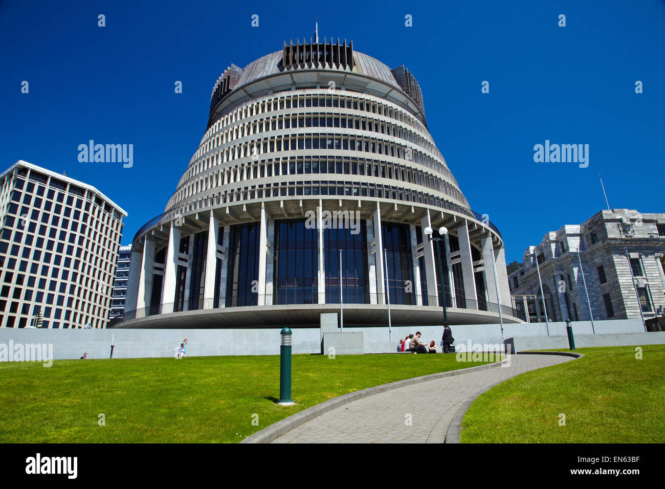 The Beehive, Parliament Buildings, Wellington, North Island, New ...