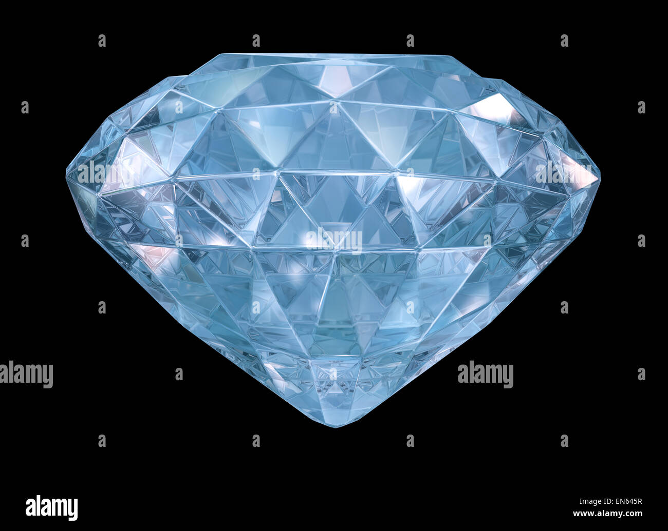 Blue diamond with soft edges. 3D image isolated on black Stock Photo ...