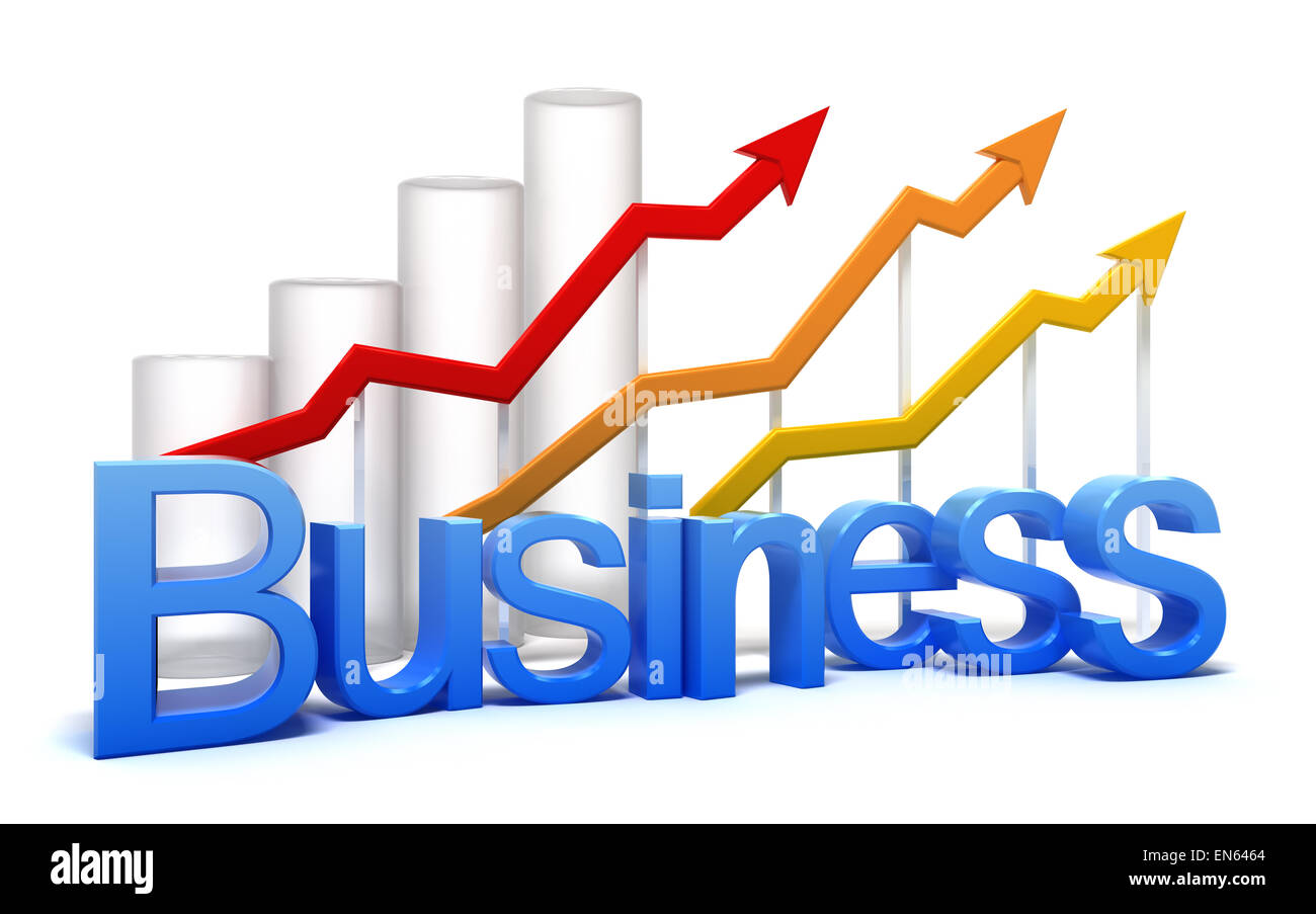 Business graph concept isolated on white Stock Photo - Alamy