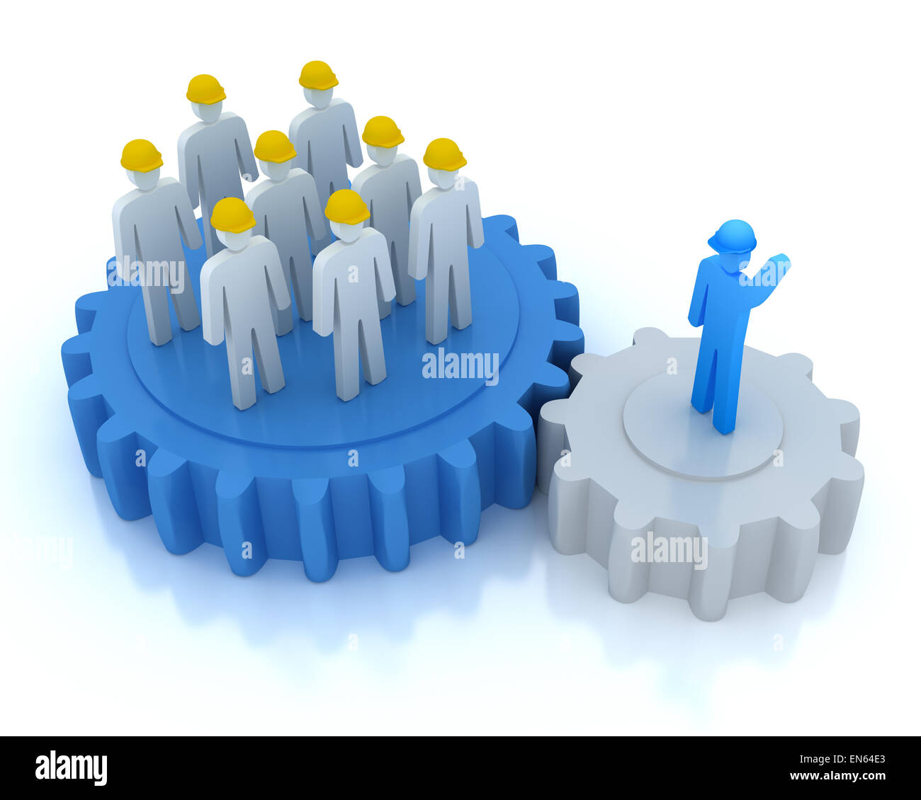 Leader is managing his work team Stock Photo - Alamy