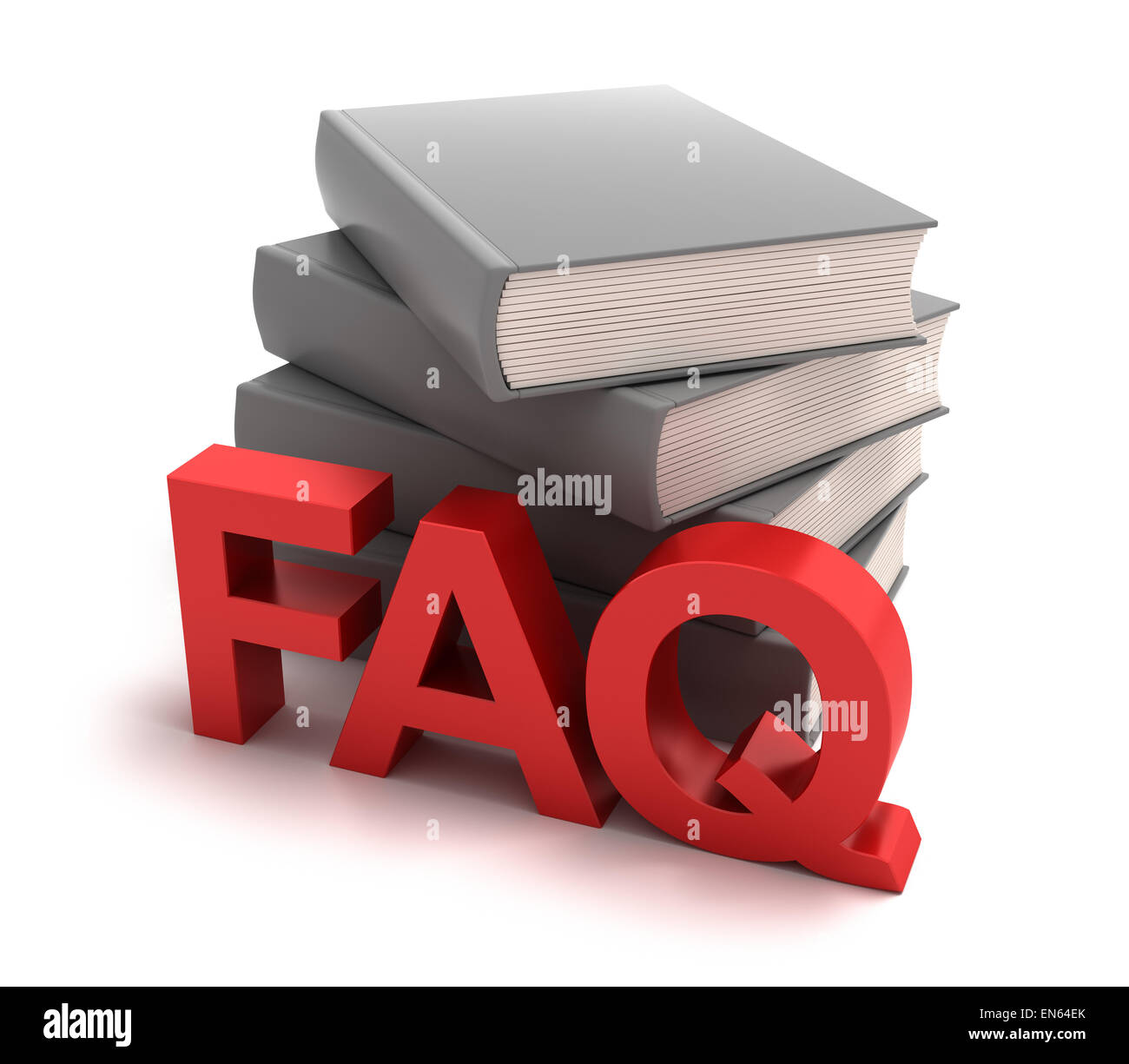 Icon of FAQ with books behind Stock Photo - Alamy