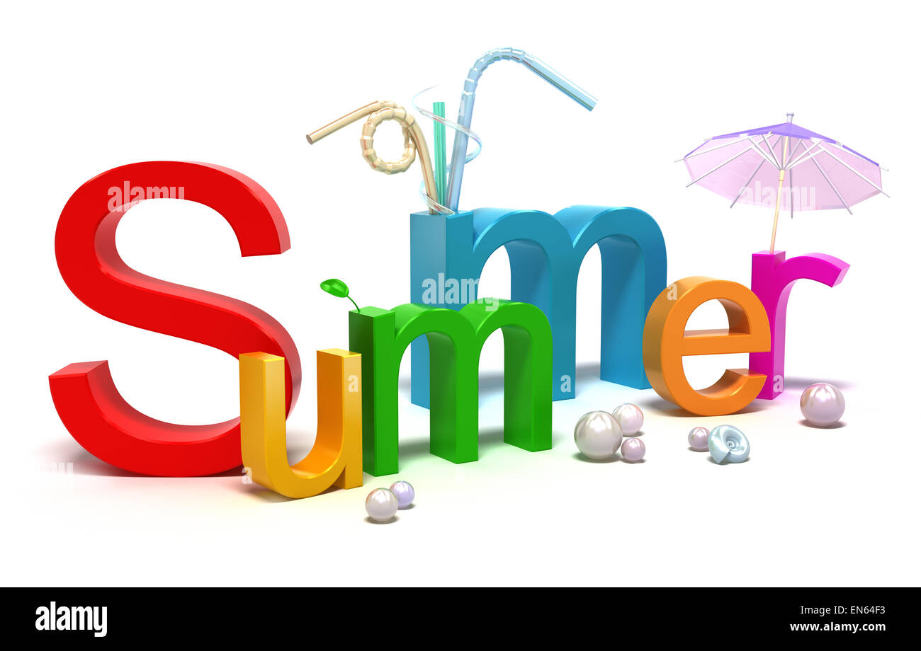 Word summer with colourful letters Stock Photo - Alamy