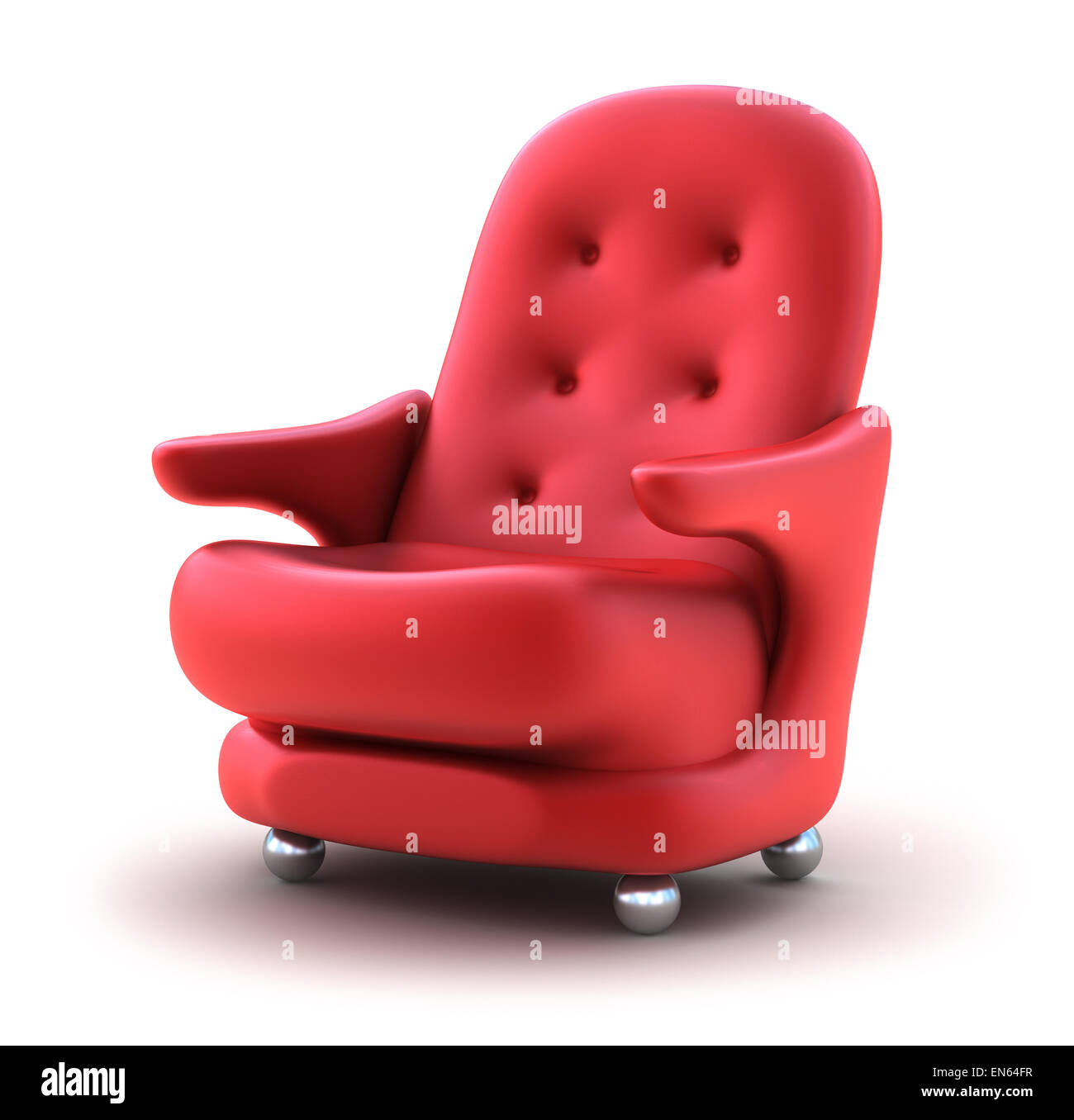 Red Easy chair, isolated on white Stock Photo - Alamy