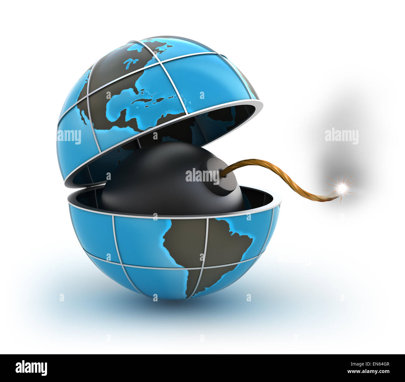 Planet at global danger isolated on white Stock Photo - Alamy