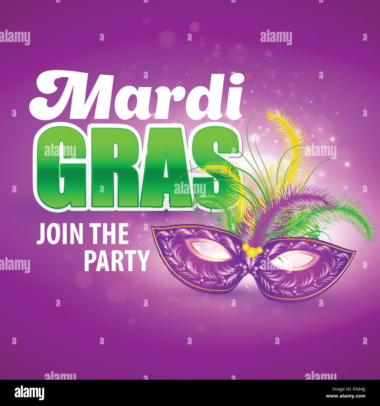 Mardi Gras carnival mask. Poster template. Vector illustration Stock ...