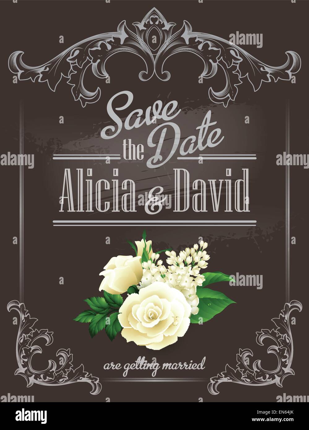 Flower wedding invitation template hi-res stock photography and images ...