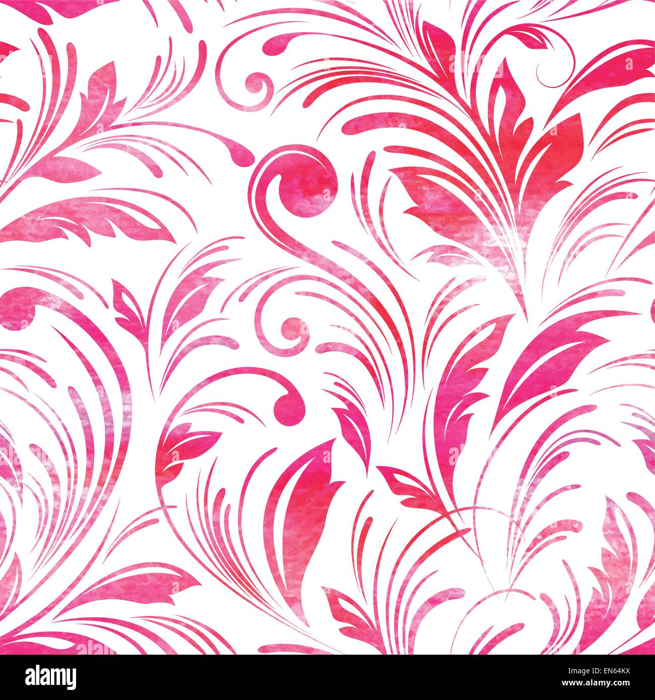 Watercolor pink floral seamless pattern. Vector background Stock Vector ...