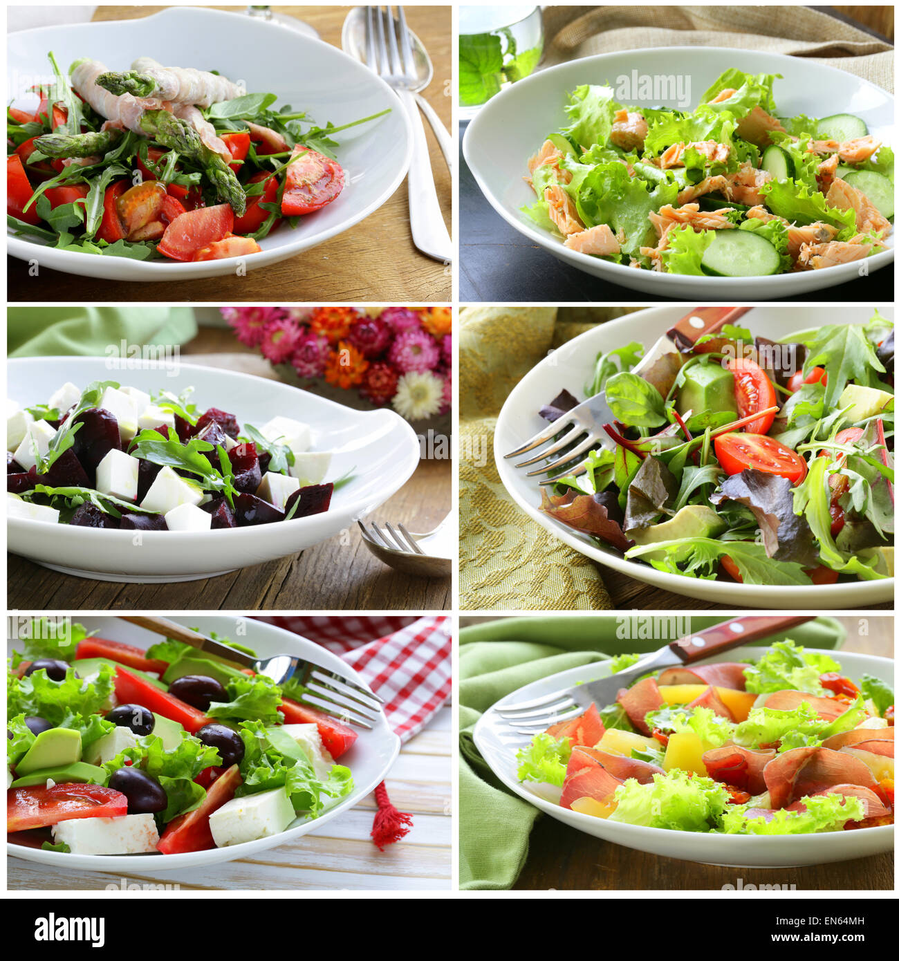 Collage menu salads with vegetables hi-res stock photography and images ...