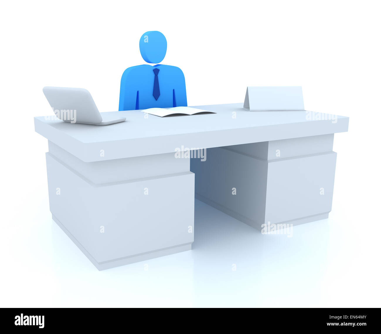 Office manager and empty name tag Stock Photo - Alamy