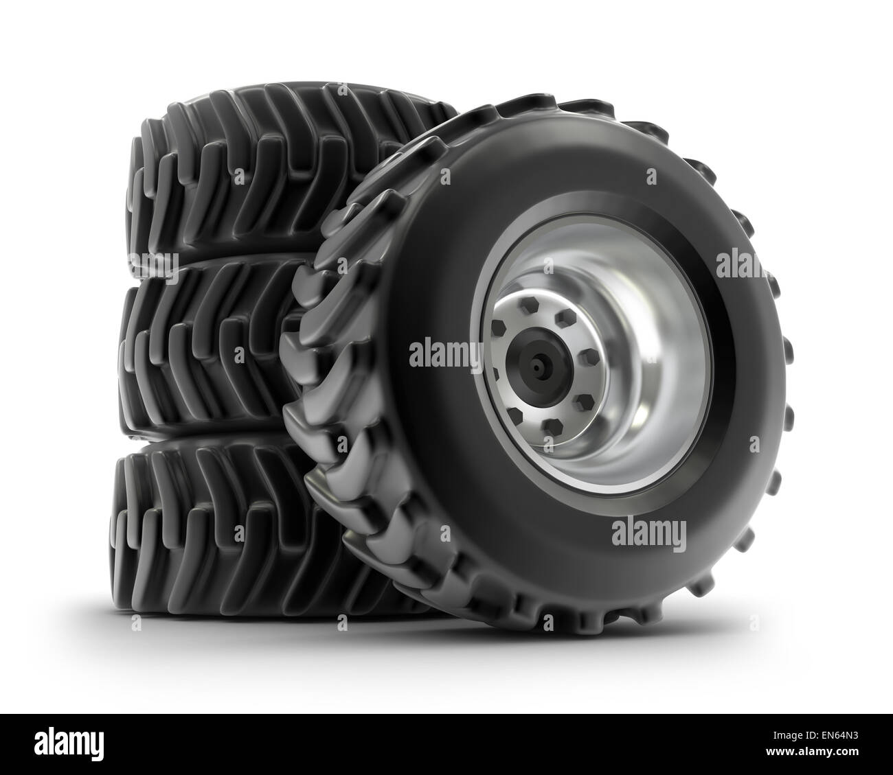 Tractor heavy wheels set isolated on white. My own design Stock Photo ...