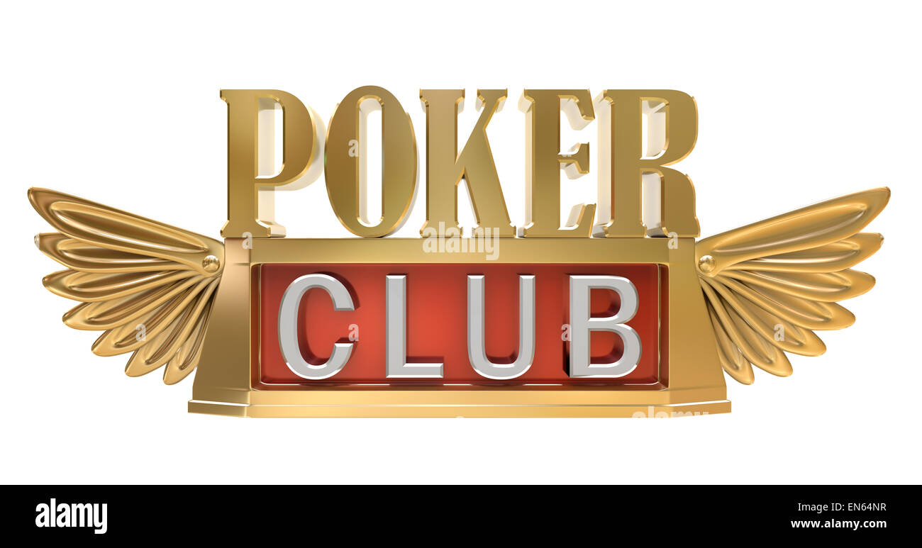 Poker club - gold emblem isolated ob white Stock Photo - Alamy