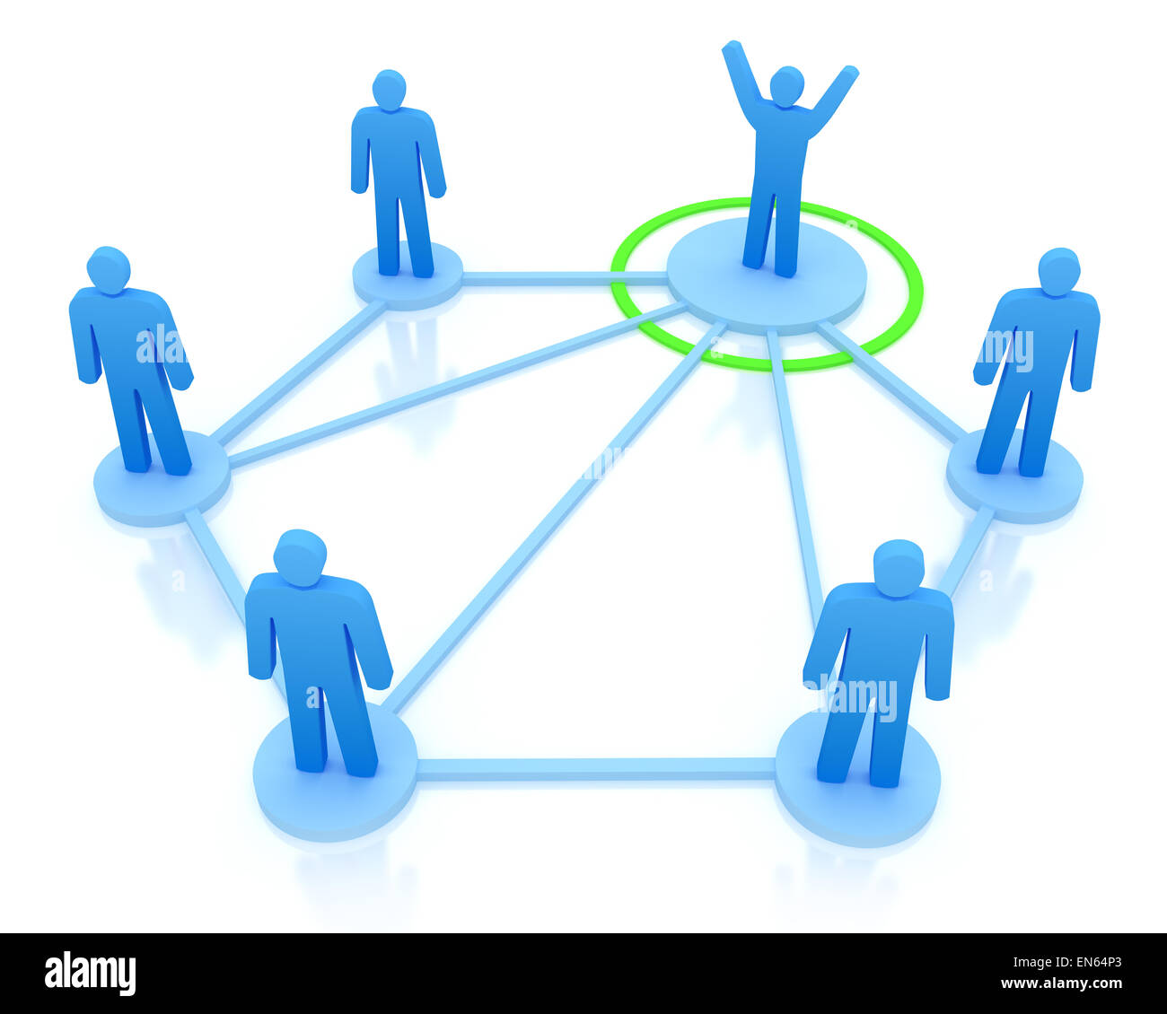 Leader is managing his work team. Network concept Stock Photo - Alamy