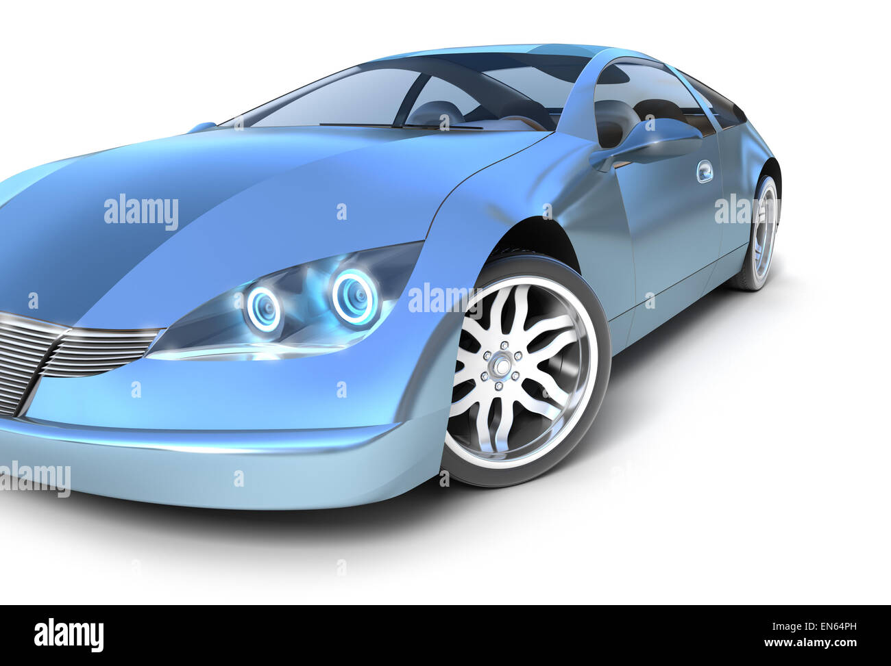 Blue sport car .3D image. My own design Stock Photo - Alamy