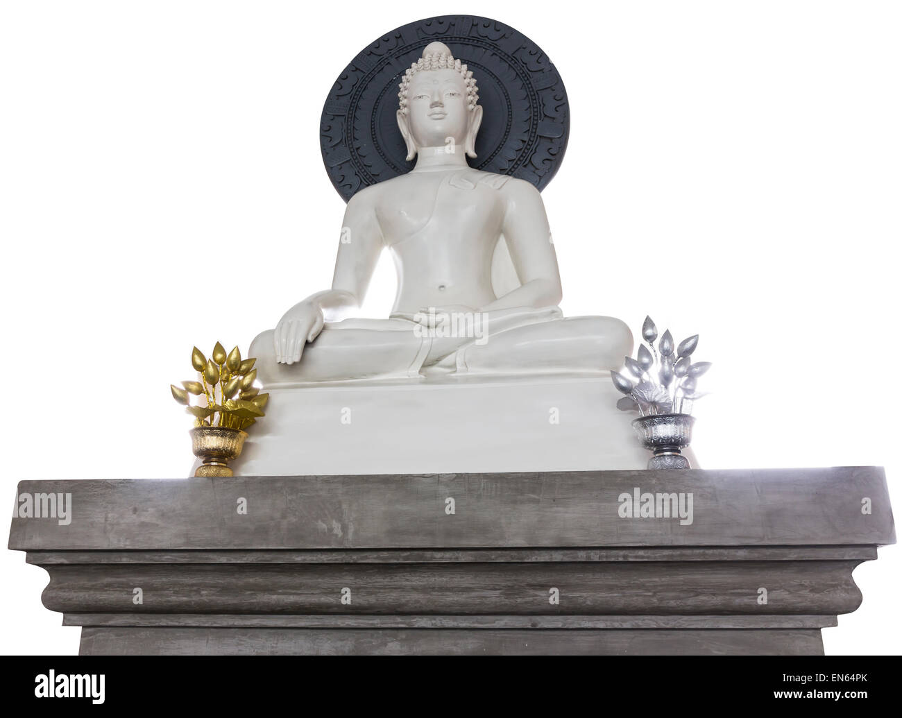 white buddha isolated on white Stock Photo - Alamy