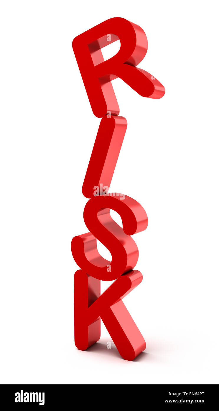 word RISK in red color over white Stock Photo - Alamy