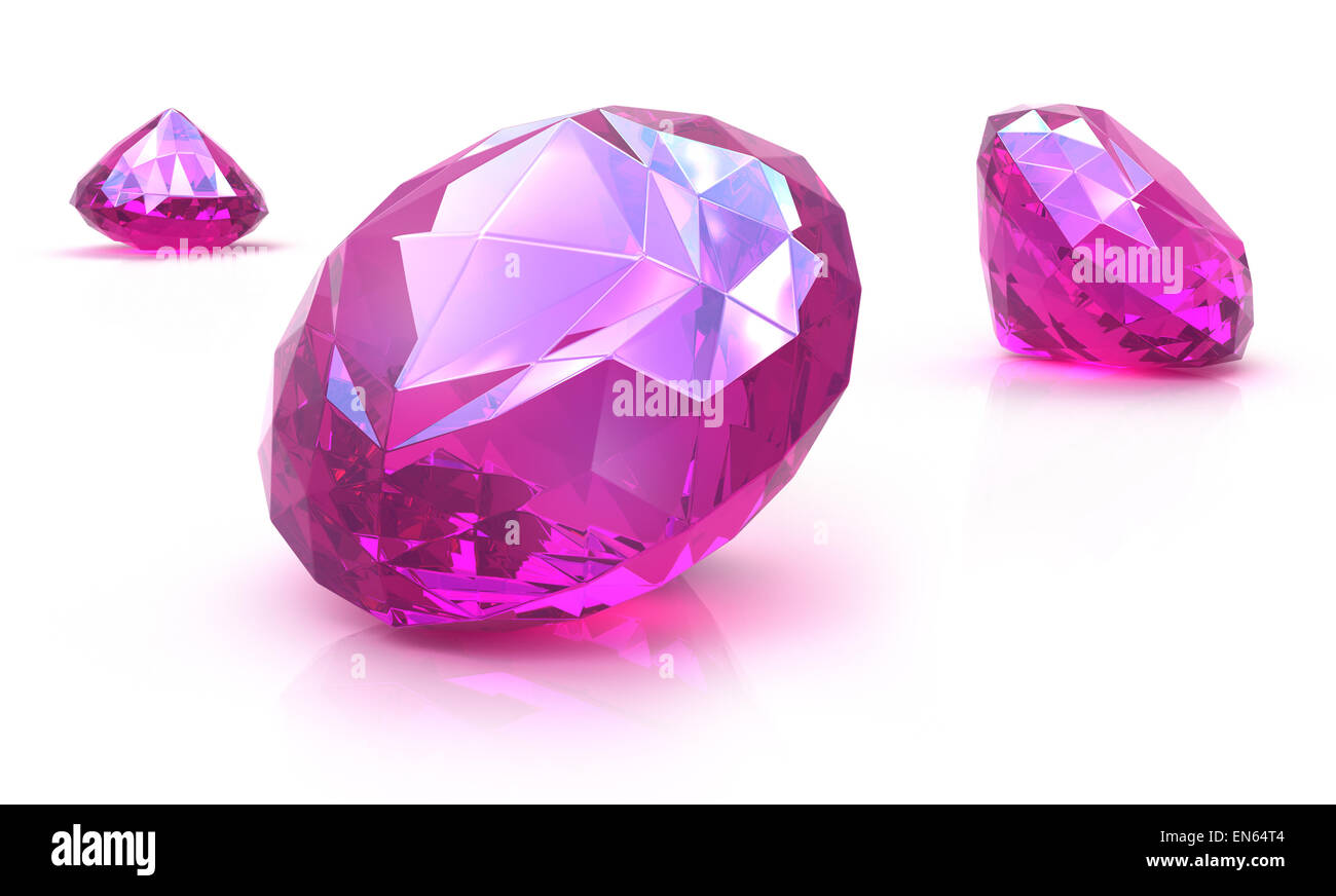 Ruby gemstones on white surface. 3D render Stock Photo - Alamy