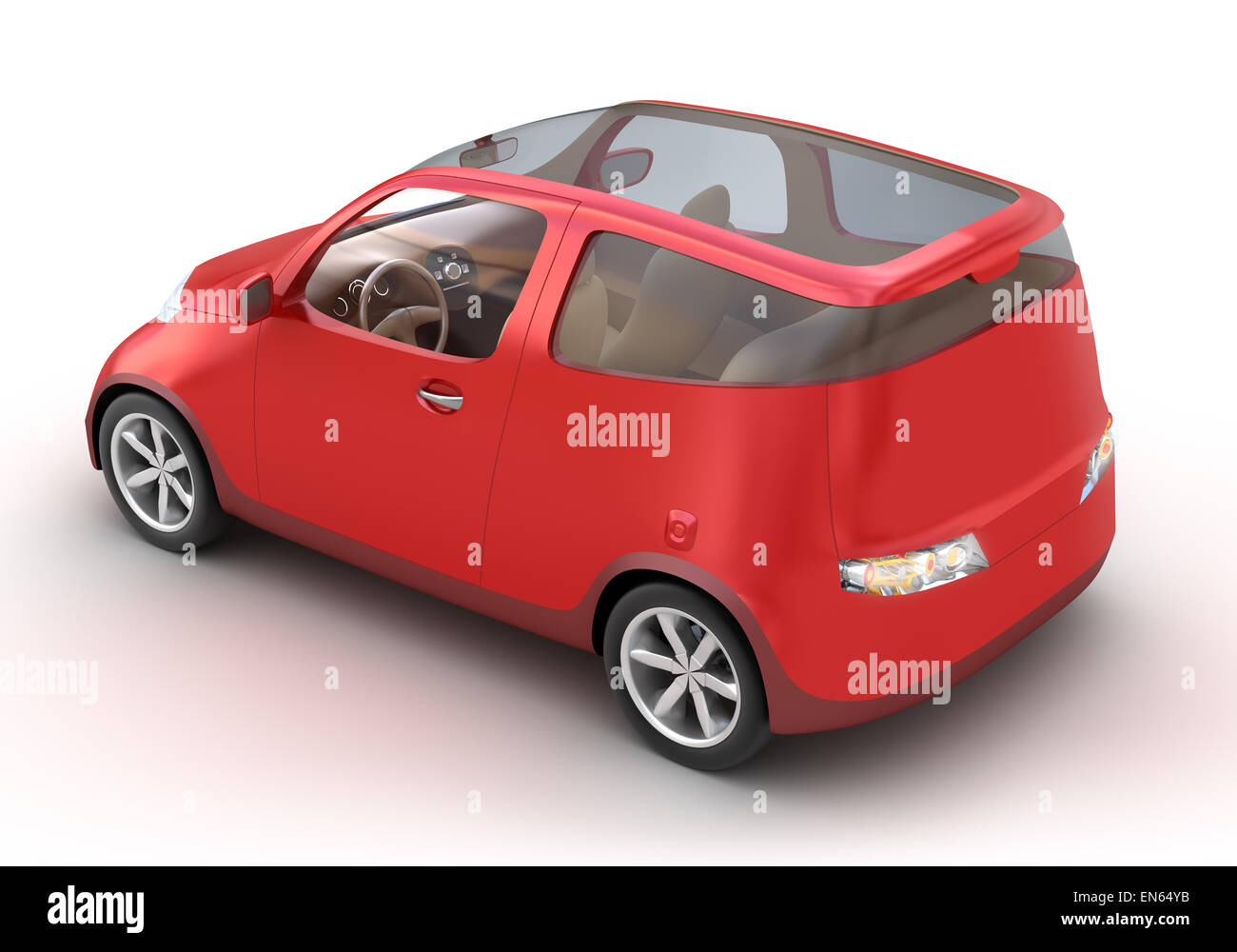 Compact Red Car 3D concept. My Own Design Stock Photo - Alamy