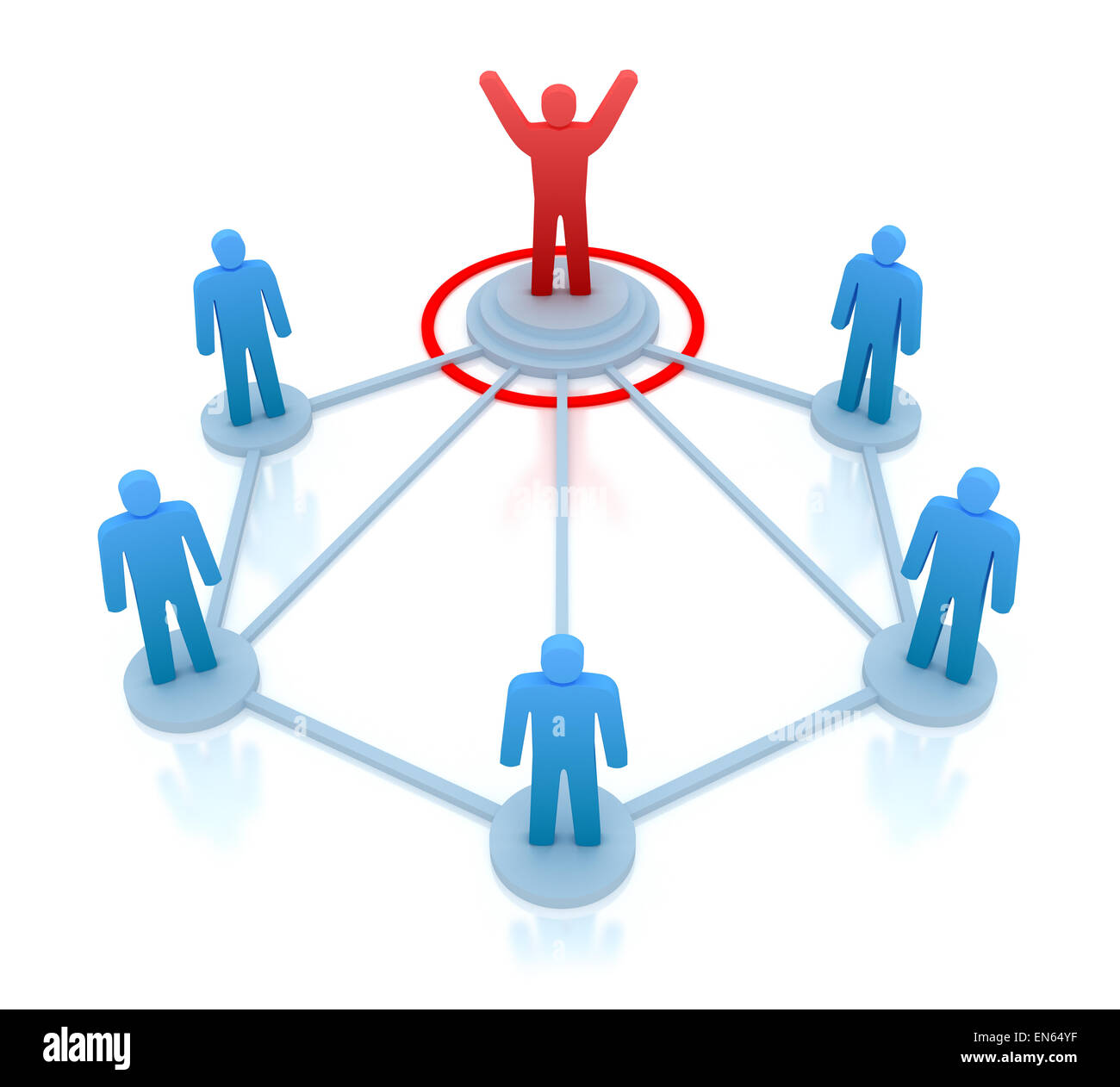 Leader is managing his work team. Network concept Stock Photo - Alamy